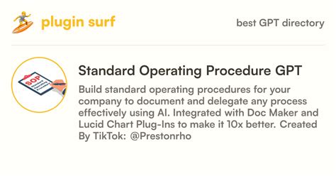 Standard Operating Procedure Gpt Gpt Information Latest Updates And Reviews [2024]