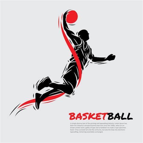 Slamdunk 스타일 농구 선수 실루엣 벡터 일러스트 레이 션 스포츠 그래픽 리소스에 적합 프리미엄 벡터