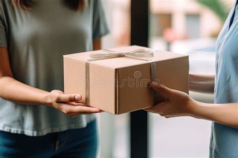 Warehouse Worker And Manager Passing A Box Generative Ai Stock