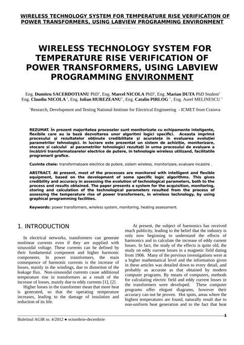 Pdf Wireless Technology System For Temperature Rise Verification Of Power Transformers Using