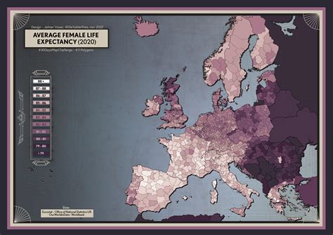 Life Expectancy For Females In Europe Nuts3 4961x3503 Rmapporn