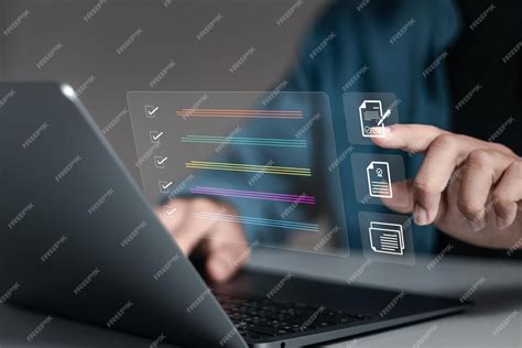 premium photo questionnaire with checkboxes businessman filling