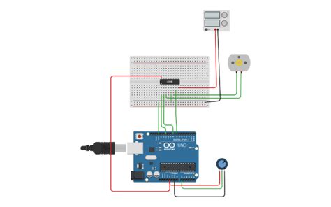 Circuit Design Speed Control Of Dc Motor Using Potentiometer Tinkercad