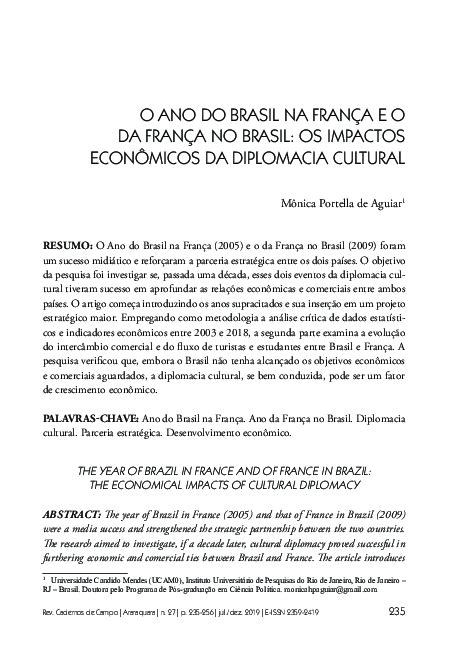Pdf O Ano Do Brasil Na França E O Da França No Brasil Os Impactos