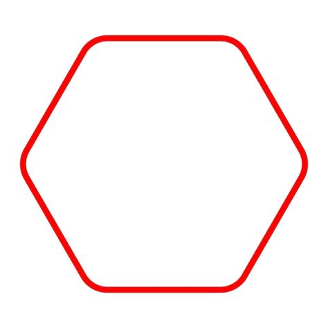 Premium Vector Rounded Corner Hexagon Icon With Stroke Outline