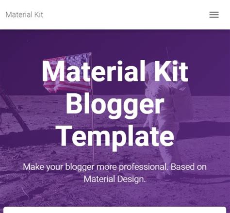 Github Skiddow Material Kit Blogger Template Material Kit Blogger Template