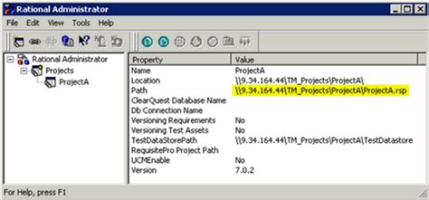 resetting a forgotten ibm rational testmanager project password