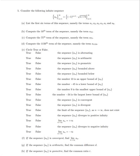 Solved 5 Consider The Following Infinite Sequence {}