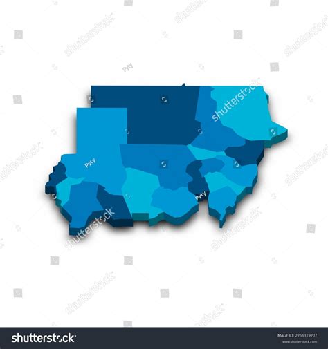 Sudan Political Map Administrative Divisions Stock Vector Royalty Free