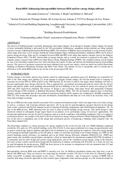 pdf passivbim enhancing interoperability between bim and low energy