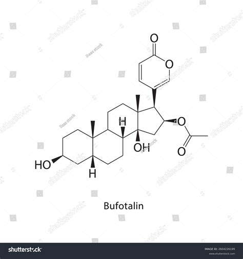 Bufotalin Skeletal Structure Steroid Compound Schematic Stock Vector