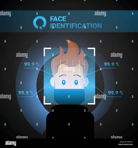 Face Identification System Scan Man Access Control Technology Biometrical Recognition Concept