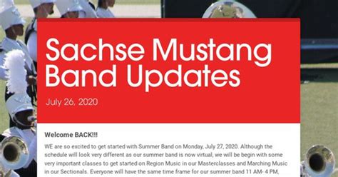 Sachse Mustang Band Updates Smore Newsletters For Education