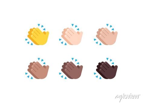 All Skin Tones Clapping Hands Gesture Emoticon Set Clapping • Wall