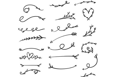 Doodle Set Of Flower Ornament Dividers Graphic By Devita Ayu