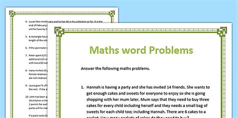 👉 Maths Problem Solving Worksheets Ks1 Word Problems