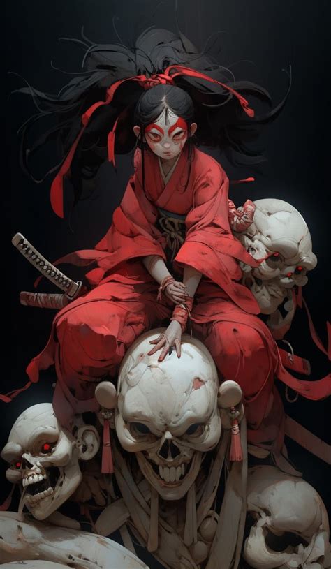 Futakuchi Onna Evil Japaneese Yokai Personaggi Immaginari
