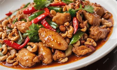Premium Photo Kung Pao Chicken Gong Bao Ji Ding Stirfried Chicken