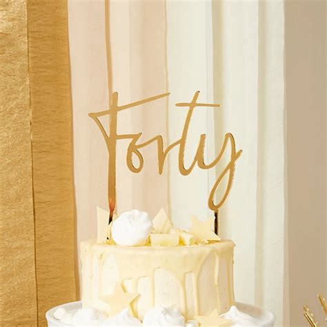 Gold Forty Acrylic Cake Topper The Cake House