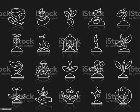 シンプルな白い線のアイコンをベクトル設定を芽します アイコンのベクターアート素材や画像を多数ご用意 アイコン アイコンセット