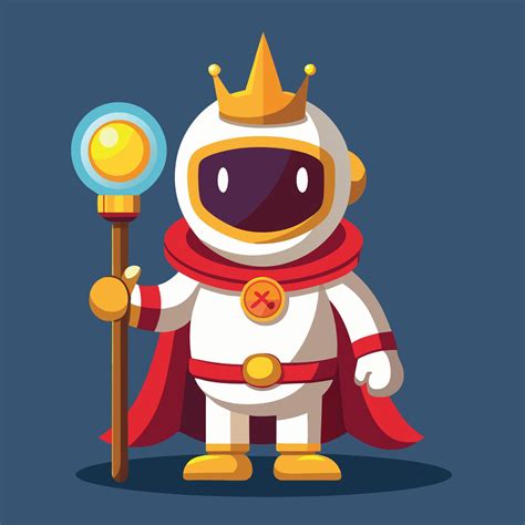 Cute Cartoon Robot King With Crown 60215625 Vector Art At Vecteezy