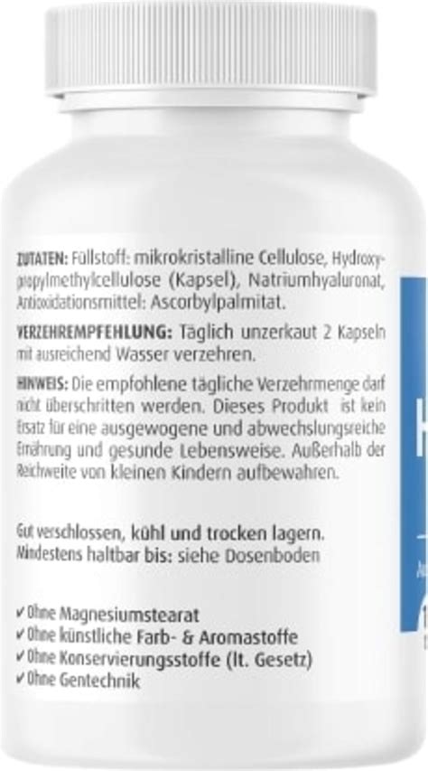 Hyaluronic Acid 50 Mg 120 Capsules Zeinpharma Vitalabo Online Shop