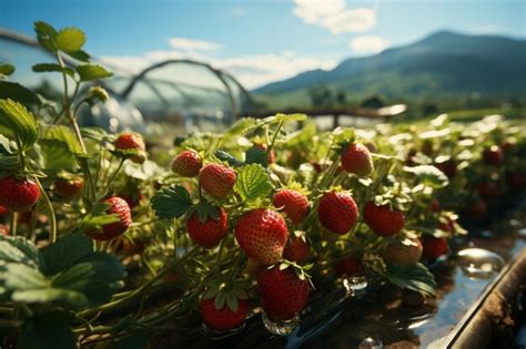 Recolectando La Cosecha De Fresas En Las Plantaciones De La Granja