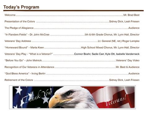 Veterans Day Program Template