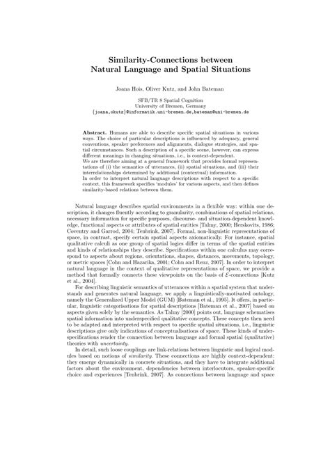 Pdf Similarity Connections Between Natural Language And Spatial