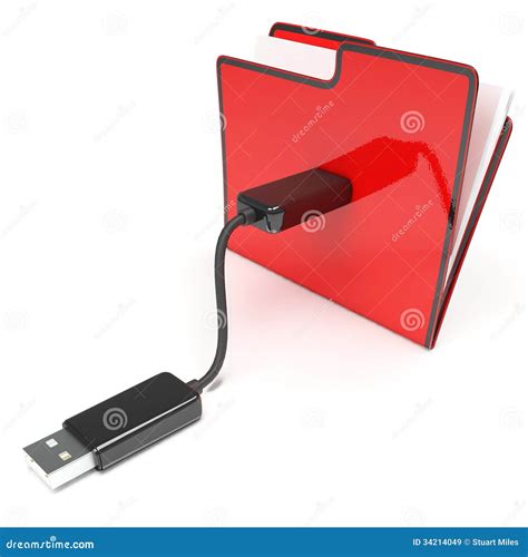 usb folder or file shows data storage and memory stock illustration