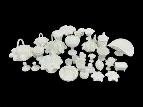 Lot Collection Of Fenton Milk Glass