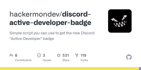 GitHub Hackermondev Discord Active Developer Badge Simple Script You