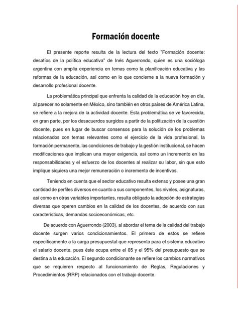 La Formación Docente Y Sus Desafios Pdf Enseñando Maestros