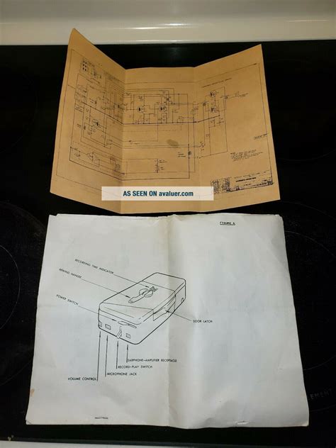 Vtg Mohawk Midgetape Chief Micro Recorder 2 Tapes Schematic Info Spy Microphone 619361