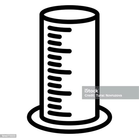 눈금이 매겨진 플라스크 라인 아이콘 와인 축제 개념 흰색 배경에 측정 유리 제품 기호 실험실은 스타일과 웹의 실린더 아이콘을 눈금으로 매겼습니다 벡터 그래픽 건강관리와