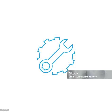 서비스 도구 평면 벡터 아이콘입니다 렌치 기호 로고 그림이 있는 톱니바퀴 고립 된 배경에 비즈니스 개념 간단한 평면 그림 공장 산업 건물에 대한 스톡 벡터 아트 및 기타