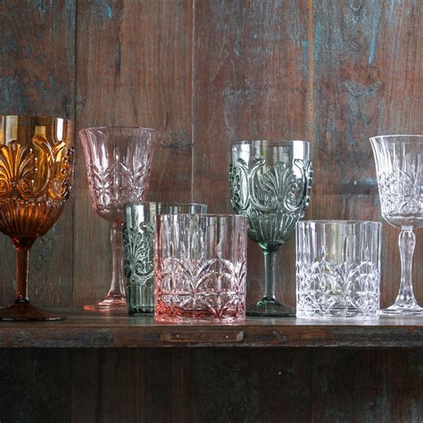 Flemington Acrylic Wine Glass Amber Jumbled