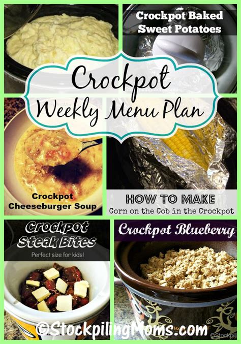 Crockpot Weekly Menu Plan Stockpiling Moms™