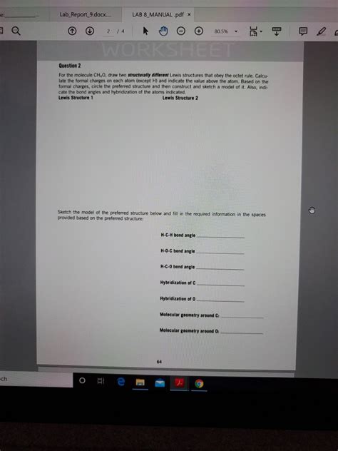 Solved WORKSHEET Data Sheet Molecular Models Lewis Chegg