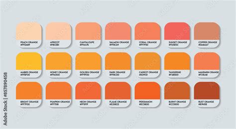Orange Color Palette Orange Color Guide Palette With Color Names