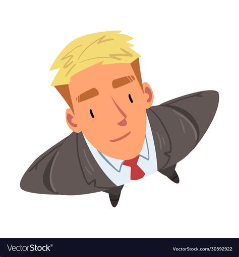 Businessman With Blond Hair Wearing Grey Suit Vector Image