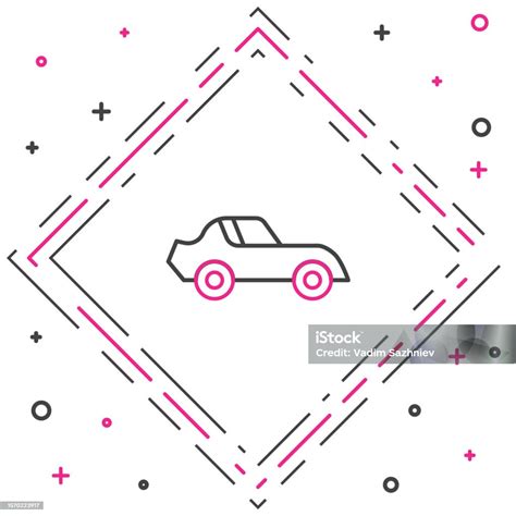 흰색 배경에 격리 된 라인 카 아이콘 다채로운 개요 개념 벡터 Brand Name Domestic Car에 대한 스톡 벡터 아트 및 기타 이미지 Brand Name