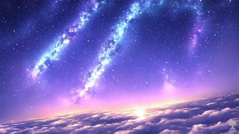 【ai 繪圖】天際線極光銀河夜空fhd壁紙 萌芽二次元 萌芽網頁