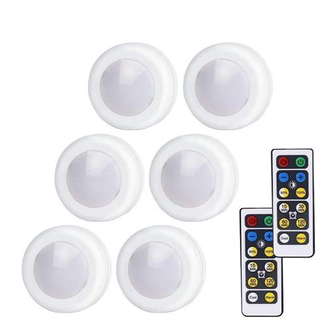 Xsky Touch Sensor Led Cabinet Lights Dimmable White Warm White Wireless Led Puck Light Remote