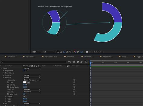 solved stroke in after effects on the left and right side adobe