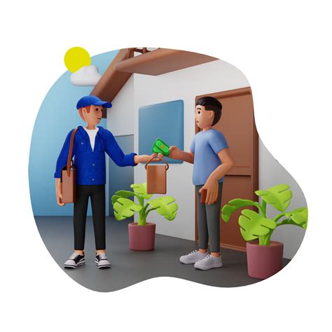 Free Delivery Boy Delivered Groceries And Medicines To Home 3d