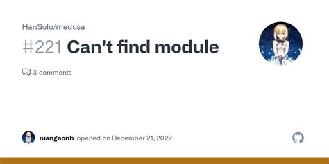 Cant Find Module · Issue 221 · Hansolomedusa · Github