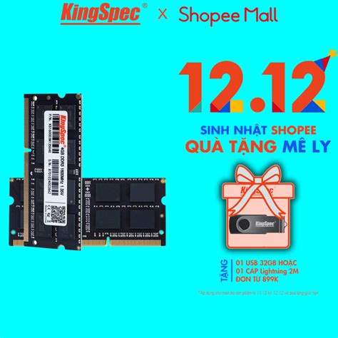 RAM Laptop KingSpec 4GB 8GB DDR3 D3N Hàng Chính Hãng Shopee