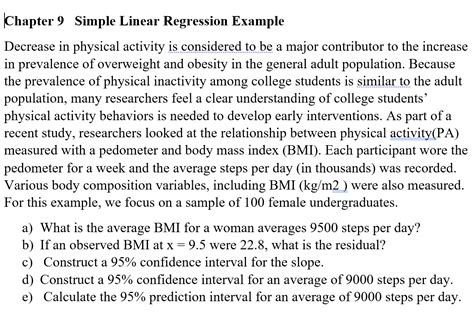 Solved Chapter Simple Linear Regression ExampleDecrease Chegg Com