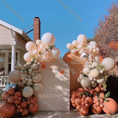 93200pcs Ins Balloon Arch Decorations Doubled Terracotta Cream Bow Of